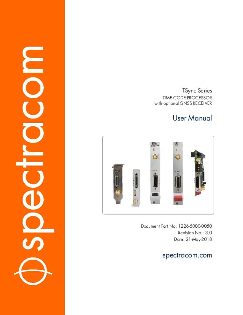 User Manual, TSync Series Time Code Processor - Safran - Navigation & Timing