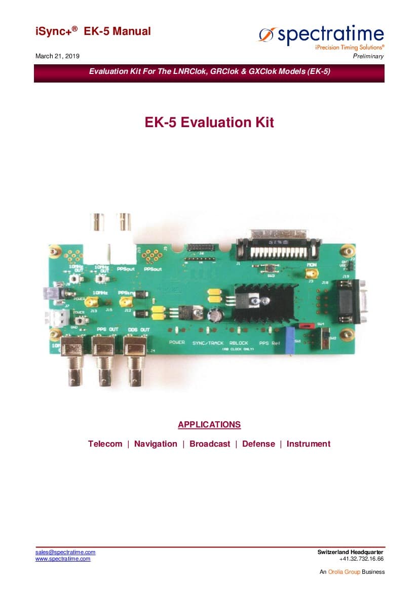 iSync+ EK-5 Manual - Safran - Navigation & Timing