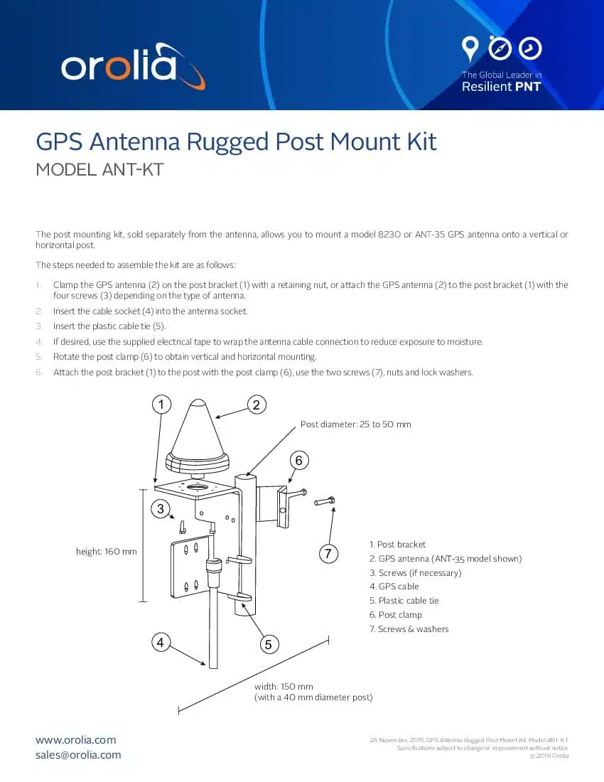 ANT-KT Antenna Mount Kit Datasheet - Safran - Navigation & Timing
